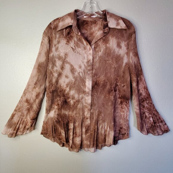 Pretty Angel | Tops | Pretty Angel Brown Tiedye Xl Top Blouse | Poshmark